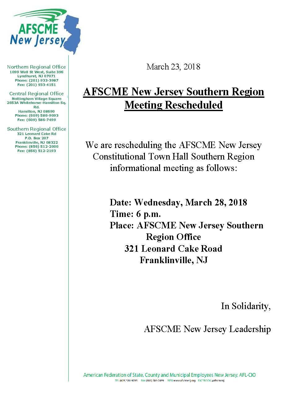 UPDATE: New Date and Time for AFSCME Southern Region Town Hall | AFSCME ...